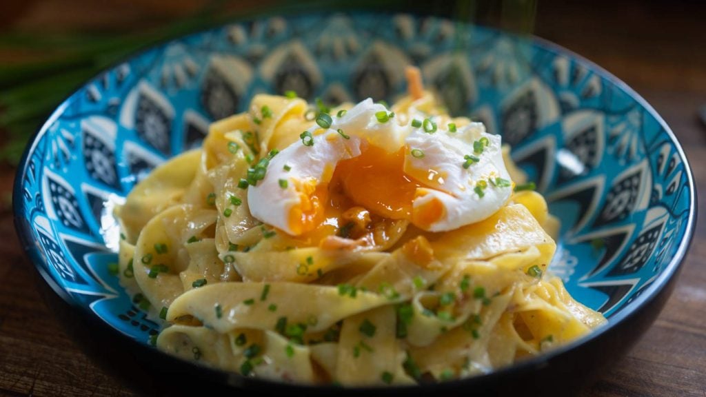 Bacon and Egg Pasta - Easy Meals with Video Recipes by Chef Joel Mielle ...